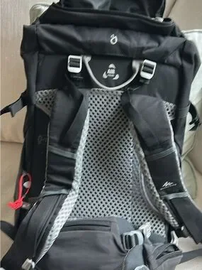 Quechua | Bags | Quechua Black Backpack With Gray Mesh Back | Poshmark